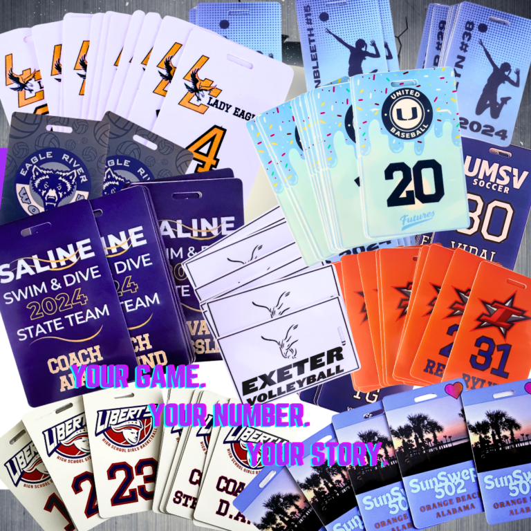 Custom Sports Bag Tags - personalized team name tags