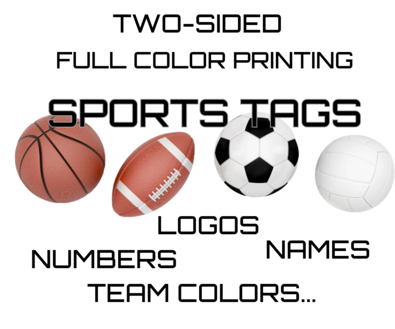 Custom Sports Bag Tags - personalized team name tags