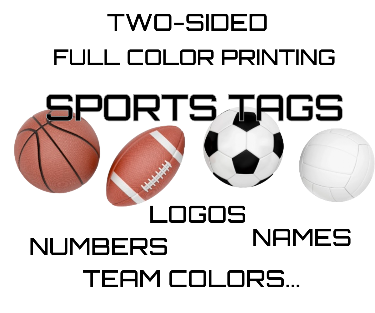 Custom Sports Bag Tags - personalized team name tags