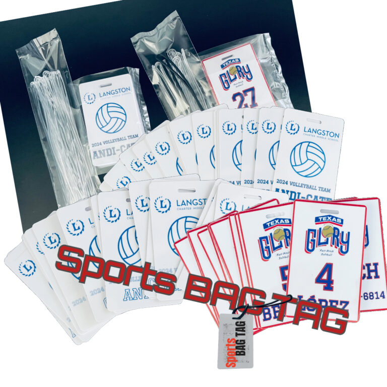 Custom Sports Bag Tags - personalized team name tags