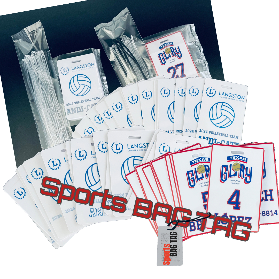 Custom Sports Bag Tags - personalized team name tags