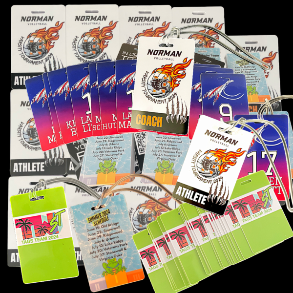 Custom Sports Bag Tags - personalized team name tags